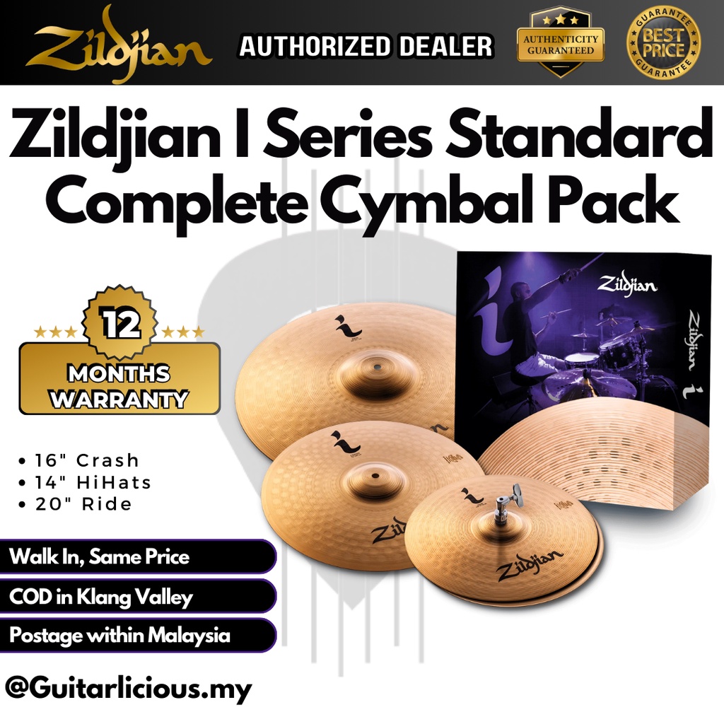 Zildjian I Series Standard Gig Cymbal Set - 14" Hi-hat , 16" Crash , 20 ...