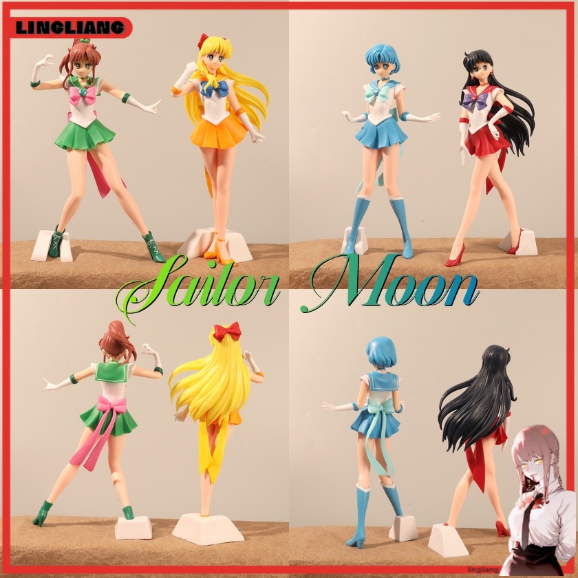 Anime Figure Sailor Moon Sailor Mars Hino Rei Sailor Mercury Mizuno Ami ...