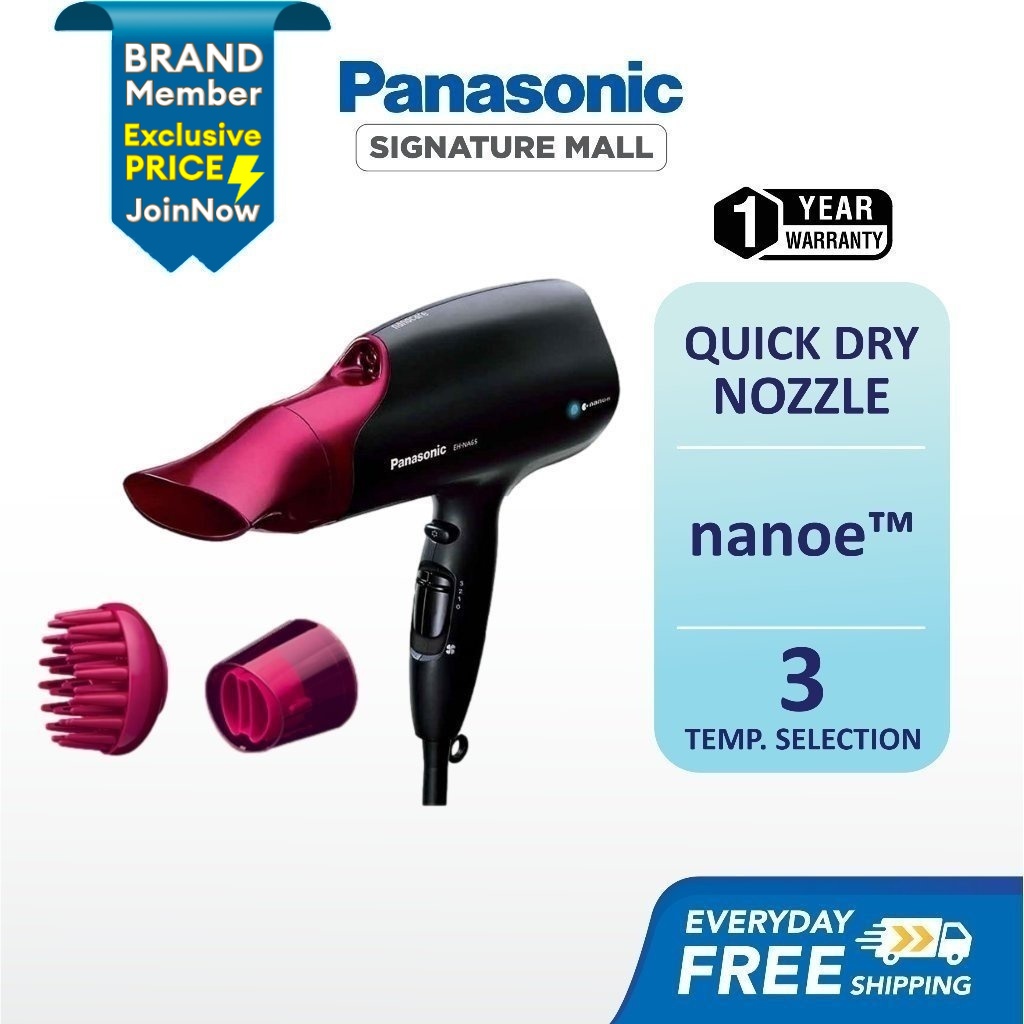 PANASONIC Hair Dryer Nanoe EH-NA65 Moisture EH-NA65-K655 Quick Dry ...