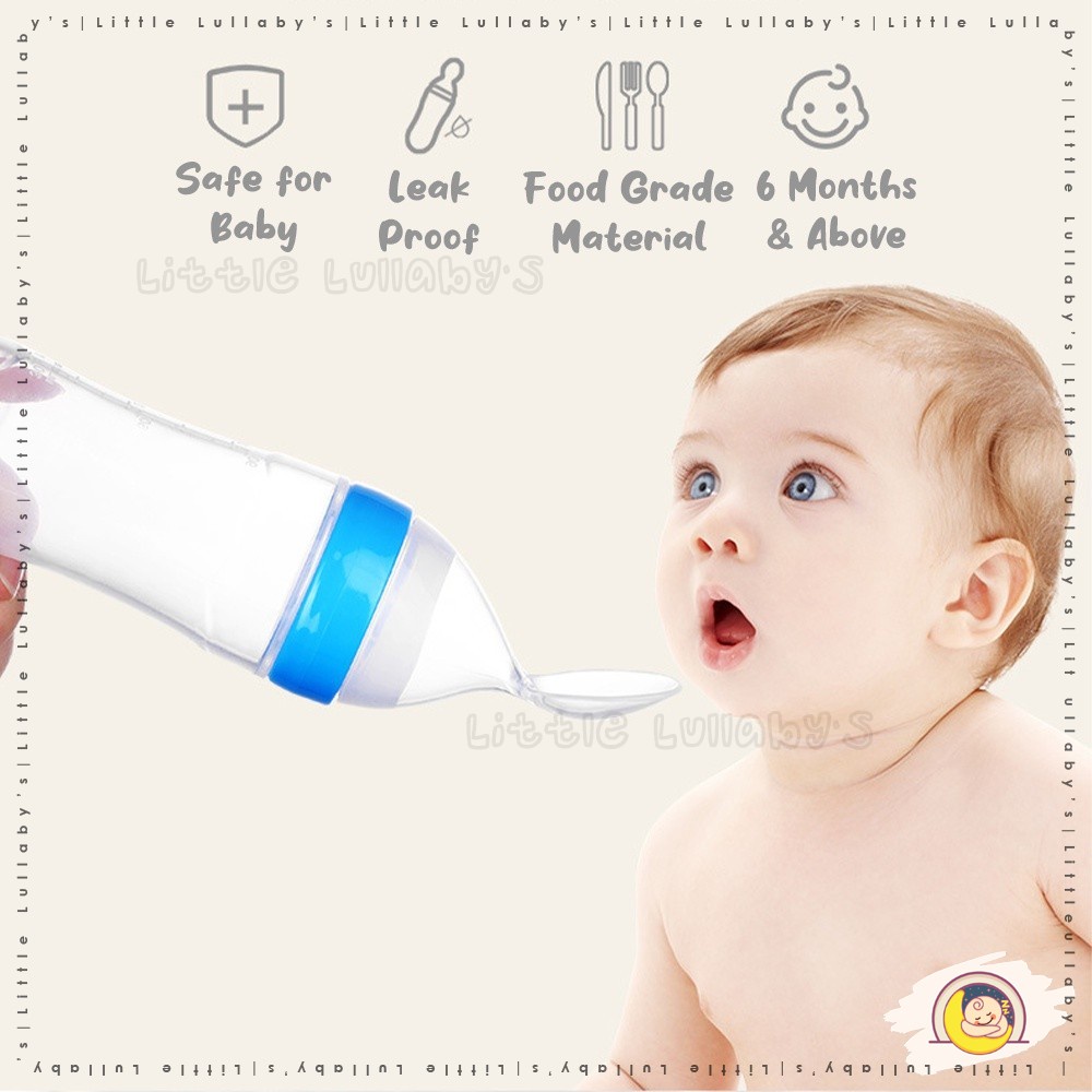 Baby Feeder Spoon Bottle With Suction Cup BPA Free Silicone Squeeze ...