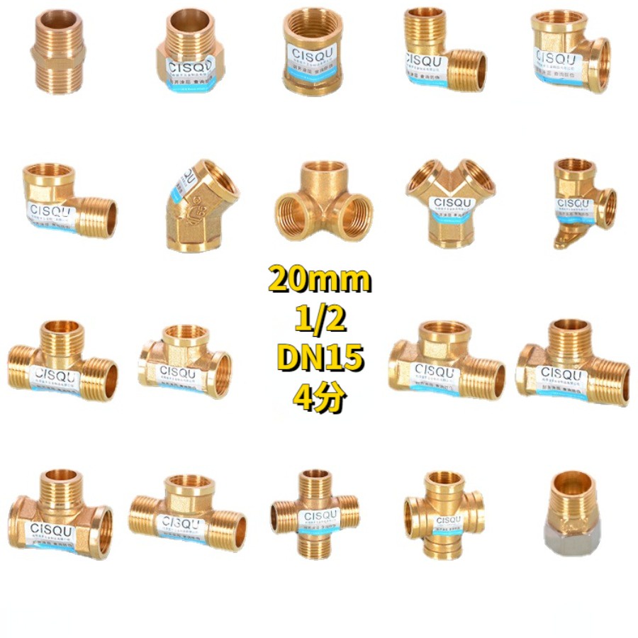 [XL] 20mm Copper Tee Elbow Inner Outer Thread Joint Double Inner Thread ...