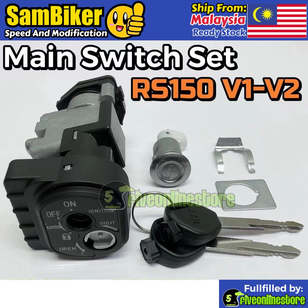 RS150 V1 V2 Main Switch Assy with Seat Lock Set Key Set Suis Kunci ...