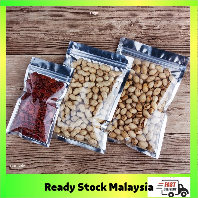 50pcs Zip lock Aluminium Packing Bag Semi Metalised Zipper bag ...