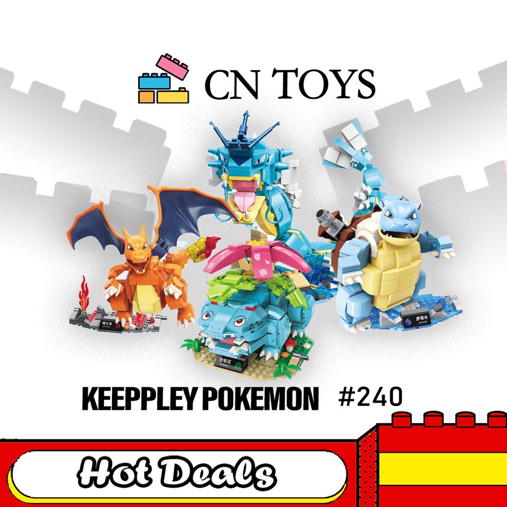 Classic Pokémon Building Blocks Pokémon Charizard Gyarados Blastoise ...