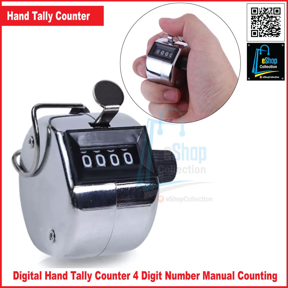 Hand Tally Counter Digital Hand Tally Counter 4 Digit Number Manual ...