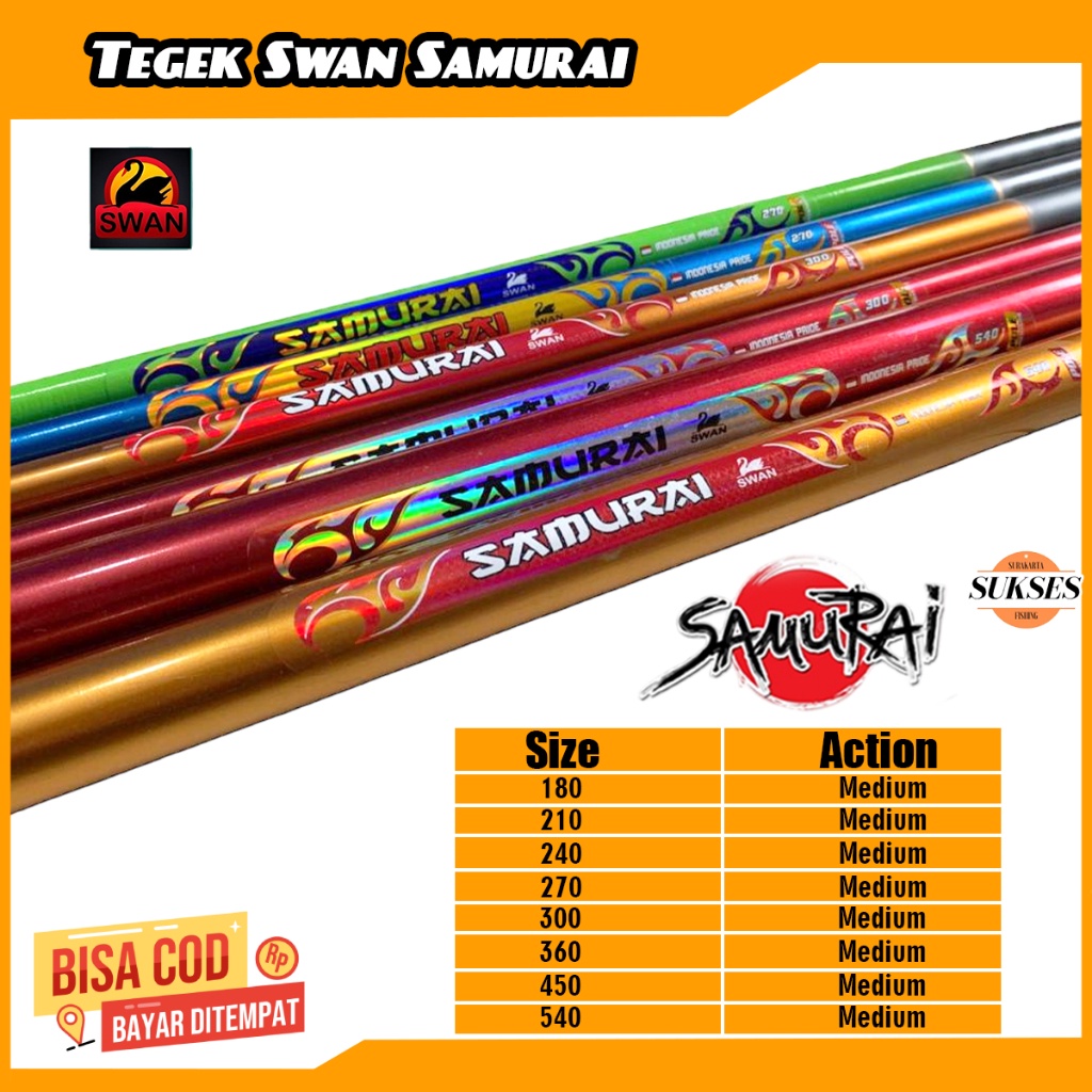 Wholesale 210cm Swan Samurai Fiber Tile Rod | Shopee Malaysia