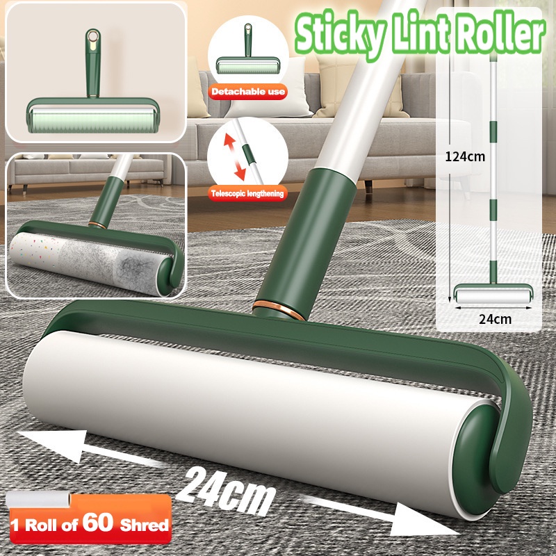 24cm Detachable Sticky Lint Roller Hair Pet Fur Remover Tearable ...
