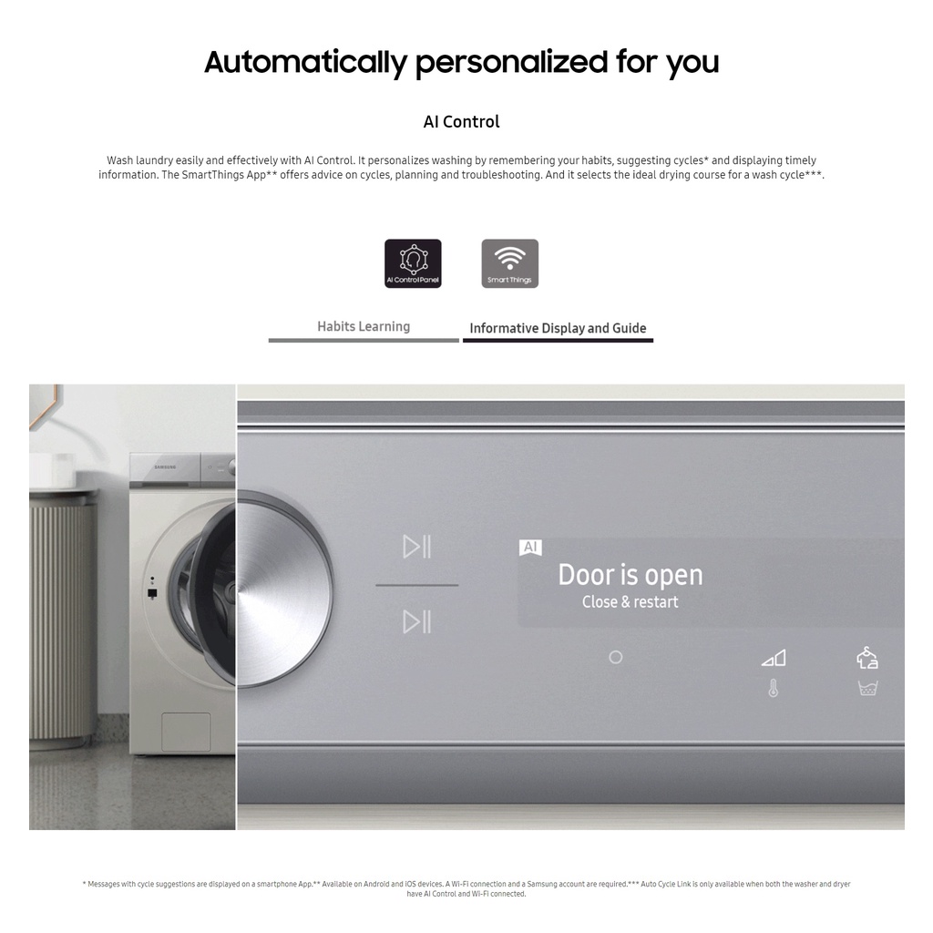 Samsung BESPOKE AI™ 24kg Washing Machine with AI Ecobubble™ and AI Wash ...