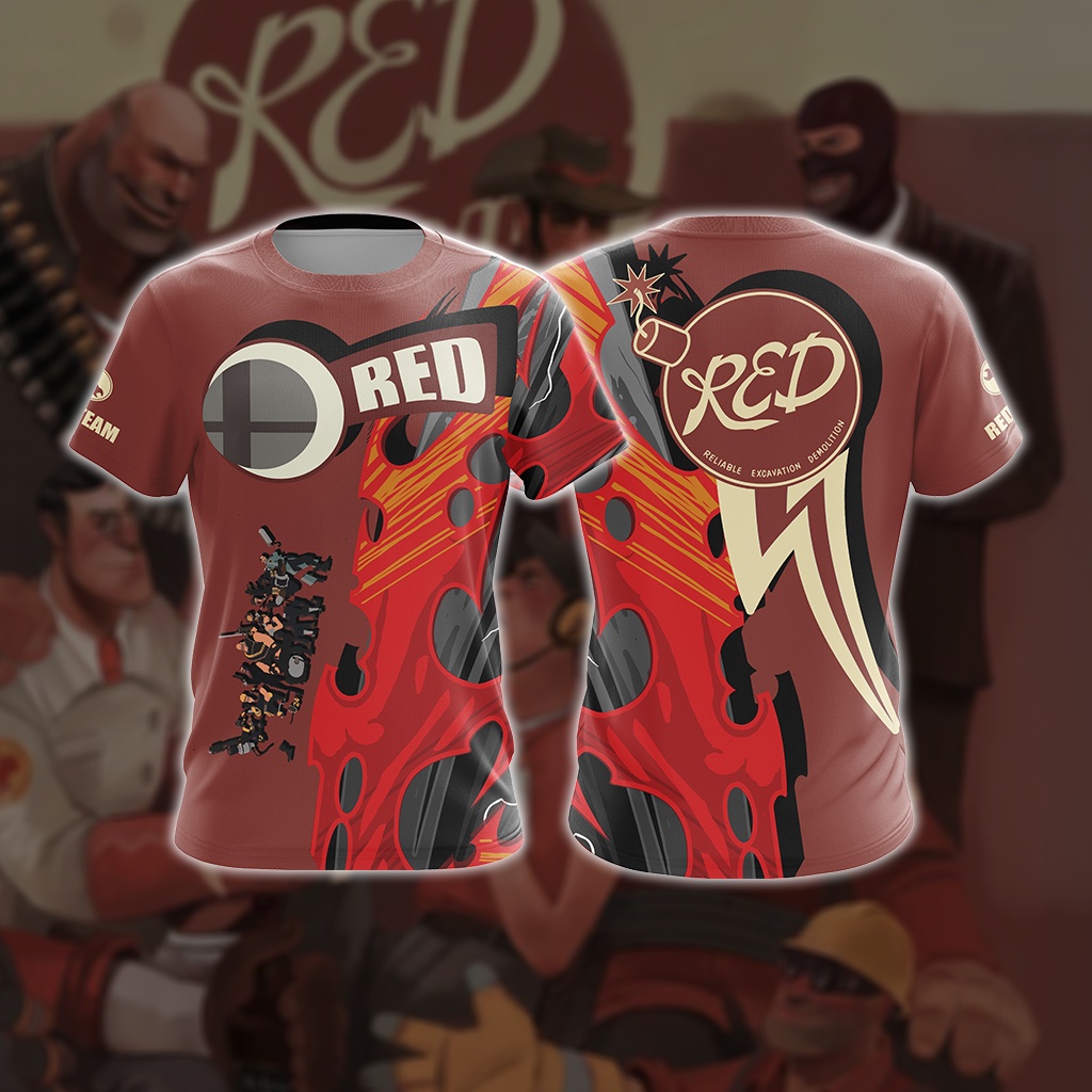 Team Fortress 2 - RED Summer round neck short sleeves 3D T-shirt ...