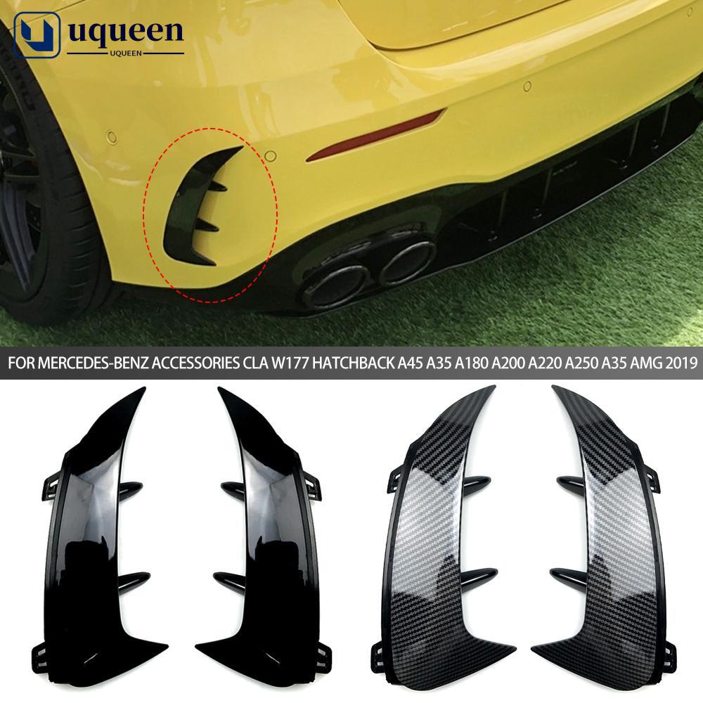 UQUEEN 2Pcs Car Rear Bumper Spoiler Side Canards Fin Air Vent Fit For ...