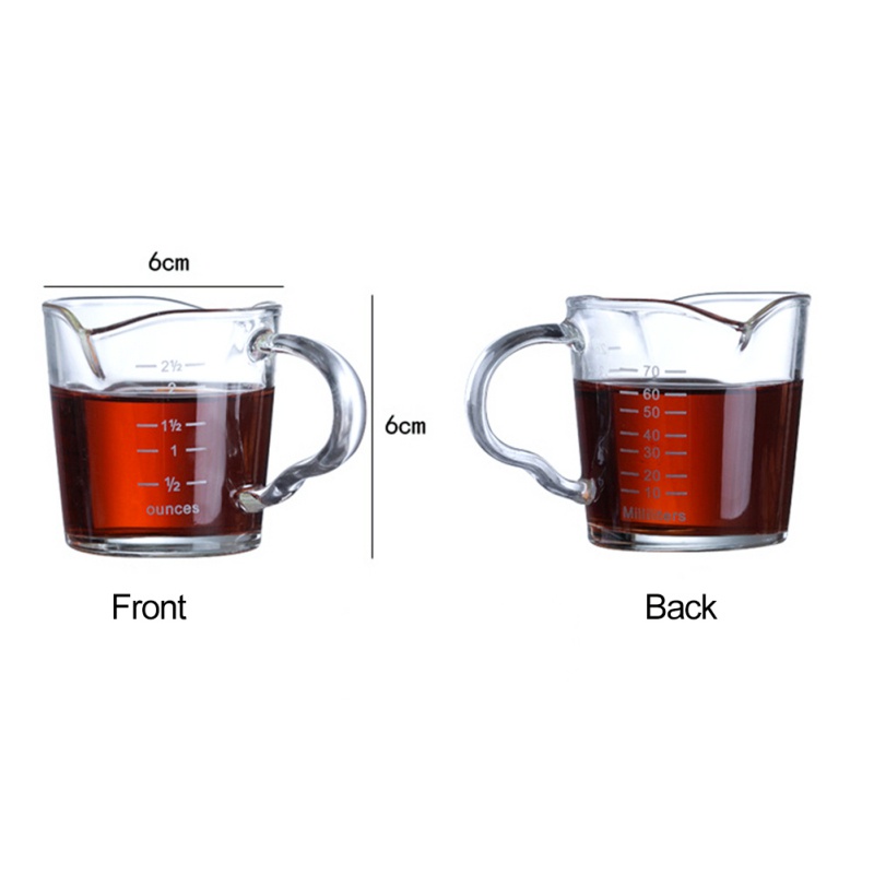 Oblique Glass Handle Double Mouth Mini Small Milk Cup Italian Espresso ...