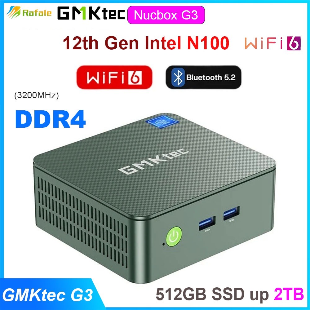 GMKtec G3 12th Gen Intel N100 Mini PC Nucbox G3 Windows 11 DDR4 16GB 512GB NVME SSD Wifi6 BT 5.2 ...