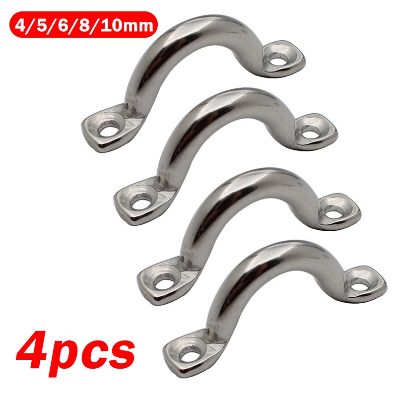 4x Handle 4/5/6/8/10mm Stainless Steel Wire Eye Strap Boat Marine Tie ...