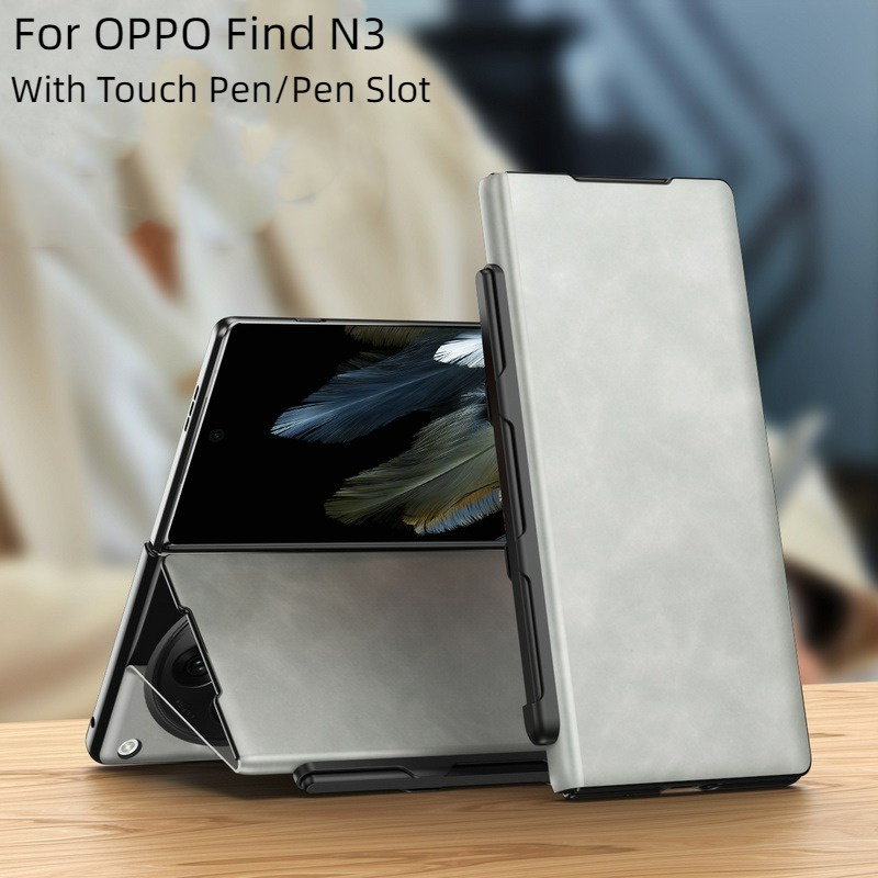 Luxury Kickstand Frosted Leather PC Magnetic Flip Case OPPO Find N3 5G ...