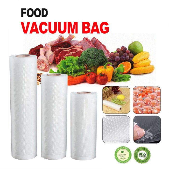 Vacuum Bag food sealer plastic seal storage roll Plastik Makanan Tahan ...