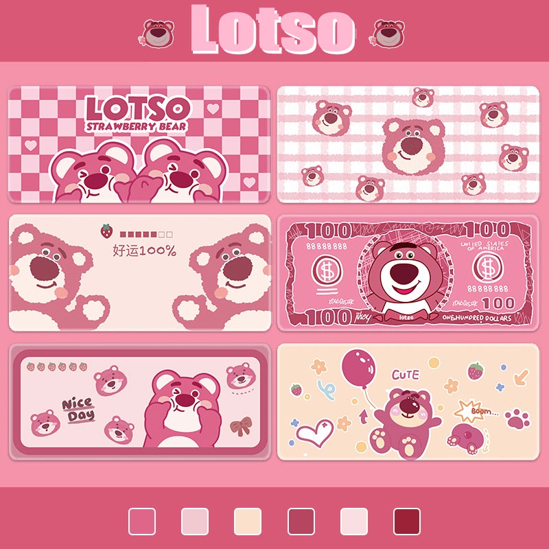 Lotso Mouse Pad Cute Kawaii Cartoon Pink Huggin Bear XXL Mousepad Anime ...