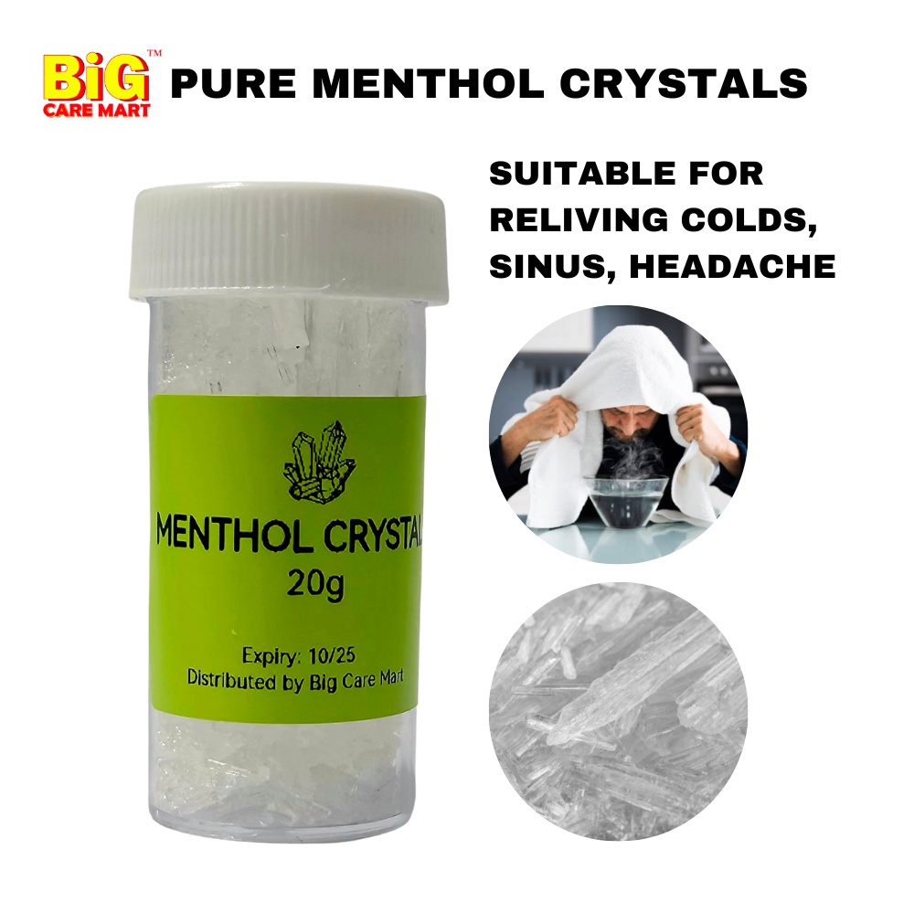 Pure Menthol Crystal for Steam Inhalation 20g by Big Care Mart for ...