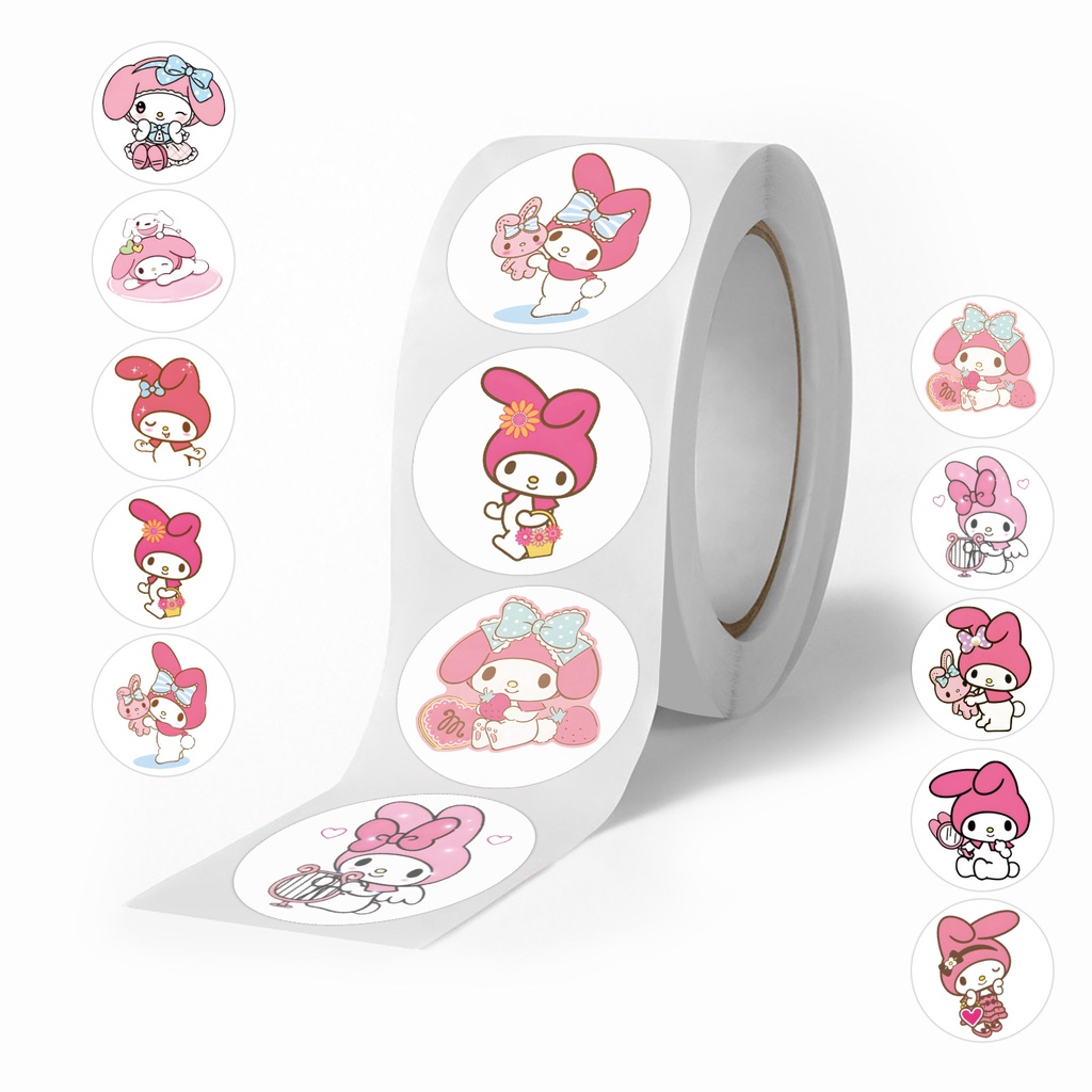 500 pcs 10 images My Melody Cartoon Stickers Roll/Stickers Tape | Shopee Malaysia