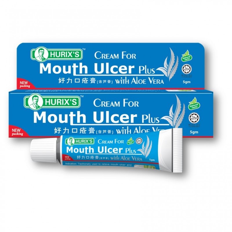 HURIX'S CREAM FOR MOUTH ULCER PLUS WITH ALOE VERA (5GM) | Shopee Malaysia