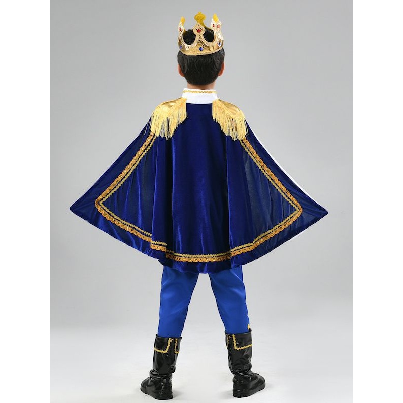 Prince King for boys Cosplay Halloween Costume for Kids Cape Crown for ...