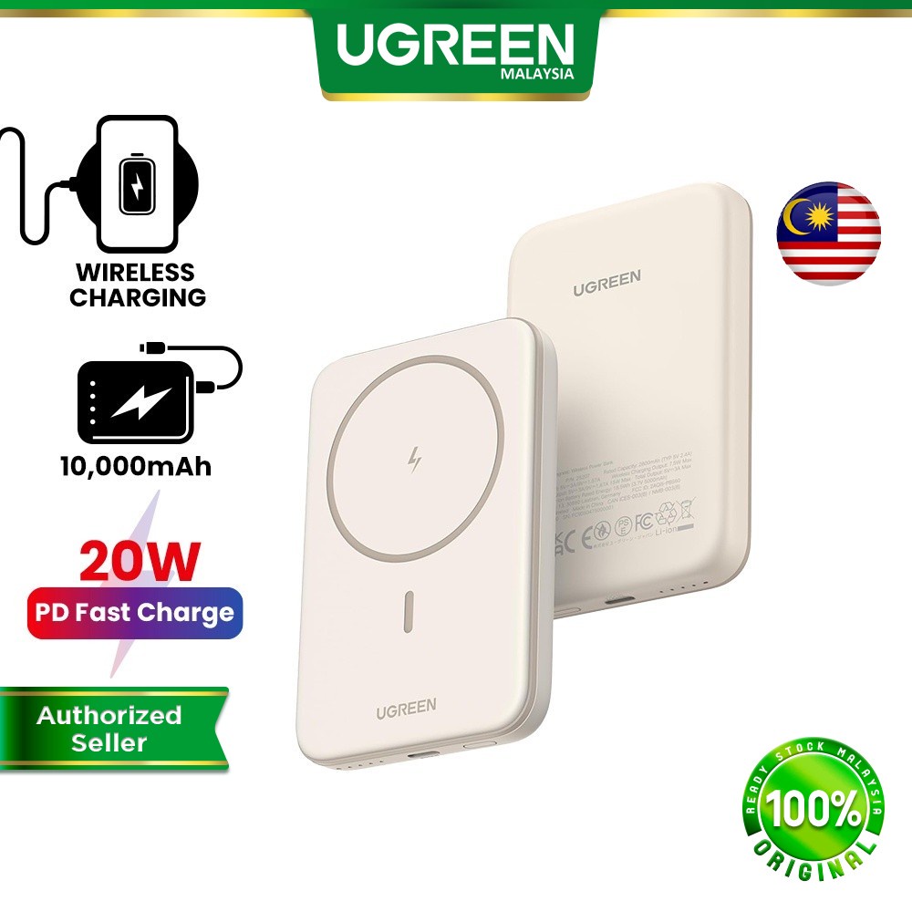 UGREEN 10000mAh Magnetic Wireless PowerBank 20W USB C Fast Charge ...