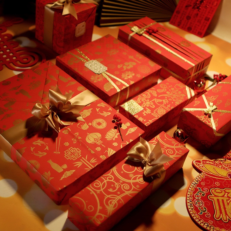 Chinese New Year Pattern Kraft Paper Wrapper Supplies Chinese New Year ...