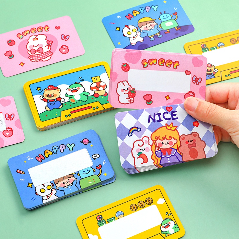 20 Pcs Cartoon Laminating Scratch Cards Party Game Prizes DIY Writable ...