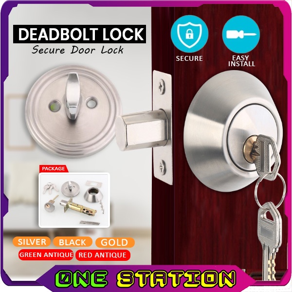 Single Cylinder Deadbolt Lock Door Security Thumb Turn Lockset Tombol ...