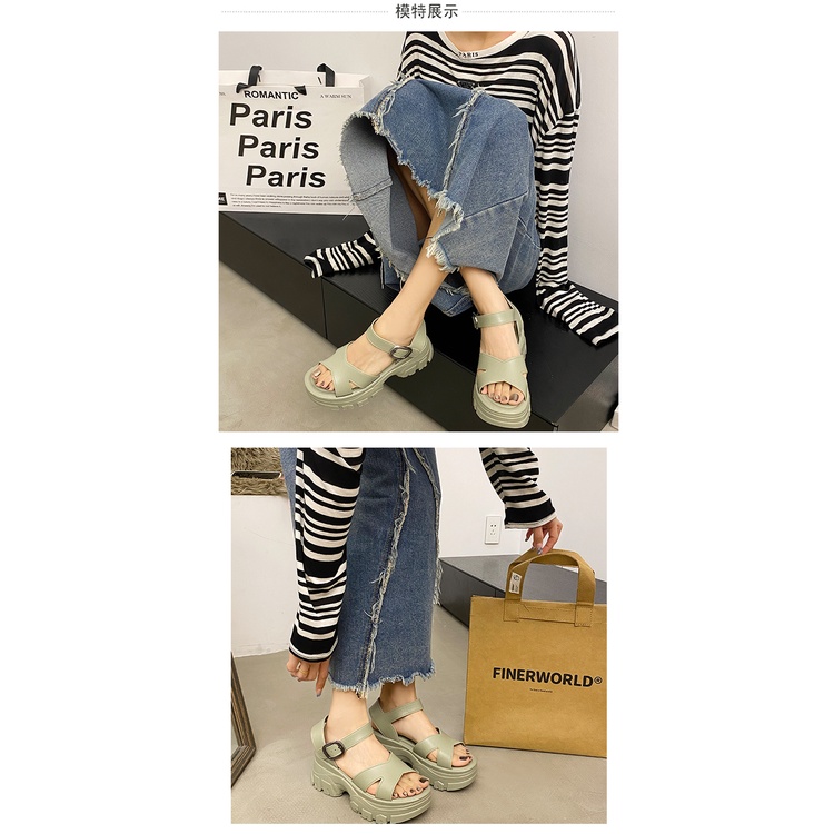 READY STOCK Magni Thick Women's Sandal Kasut Wanita Casual Wedges Heel ...