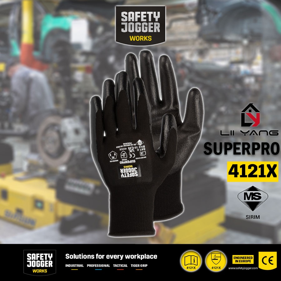 [ORIGINAL] SAFETY JOGGER SUPERPRO GLOVE 4121X polyester safety gloves ...