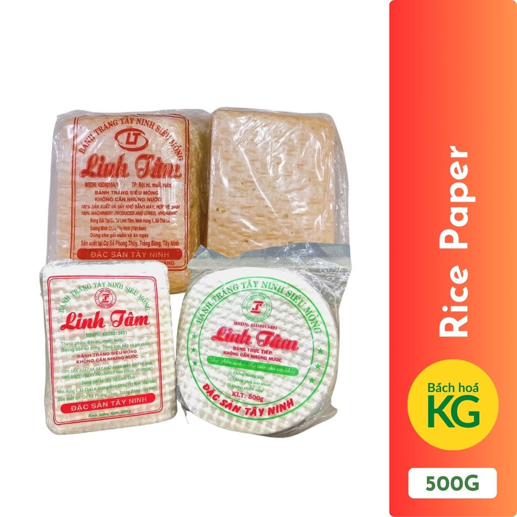 Linh Tam Super Thin Rice Paper 500g [≈100 pcs/pack] - Bánh Tráng Linh ...