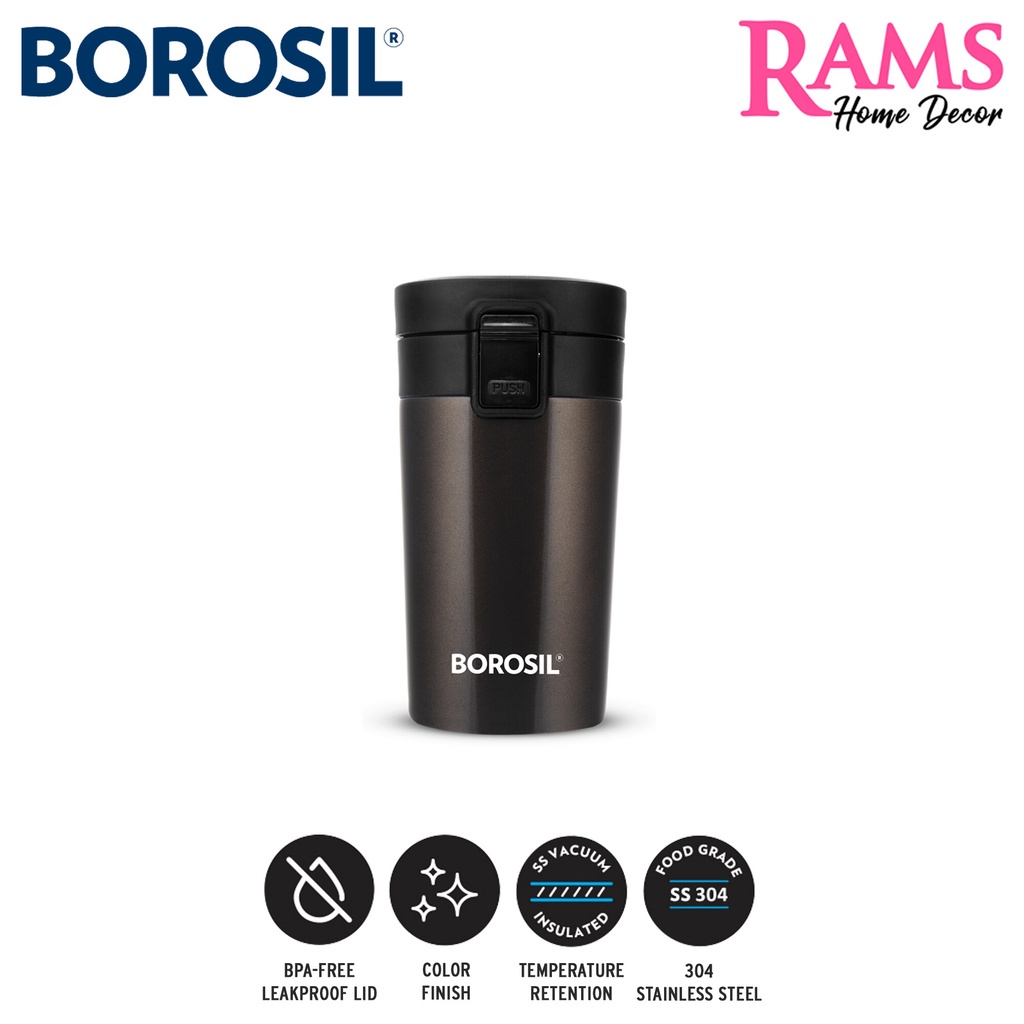 Borosil 300ML Stainless Steel Hydra Coffeemate Mocha Insulated Mug ...