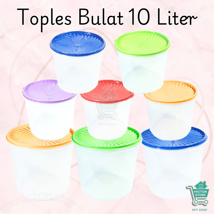 Homton Premium 10 Liter Round Jar Non-spill Airtight Snack Container ...
