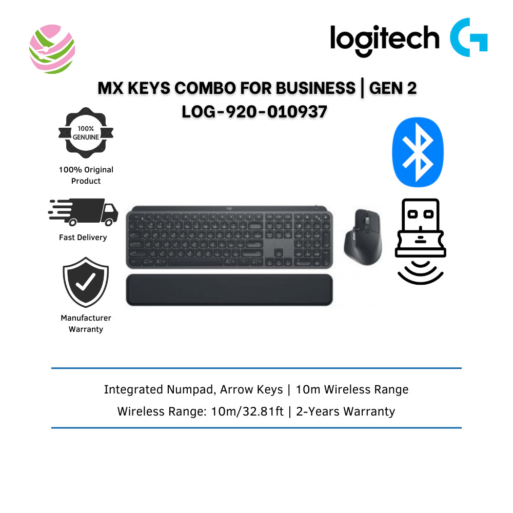 Logitech MX Keys Combo for Business Gen 2 (920-010937) - MX Keys Wireless Keyboard+MX Master 3S ...