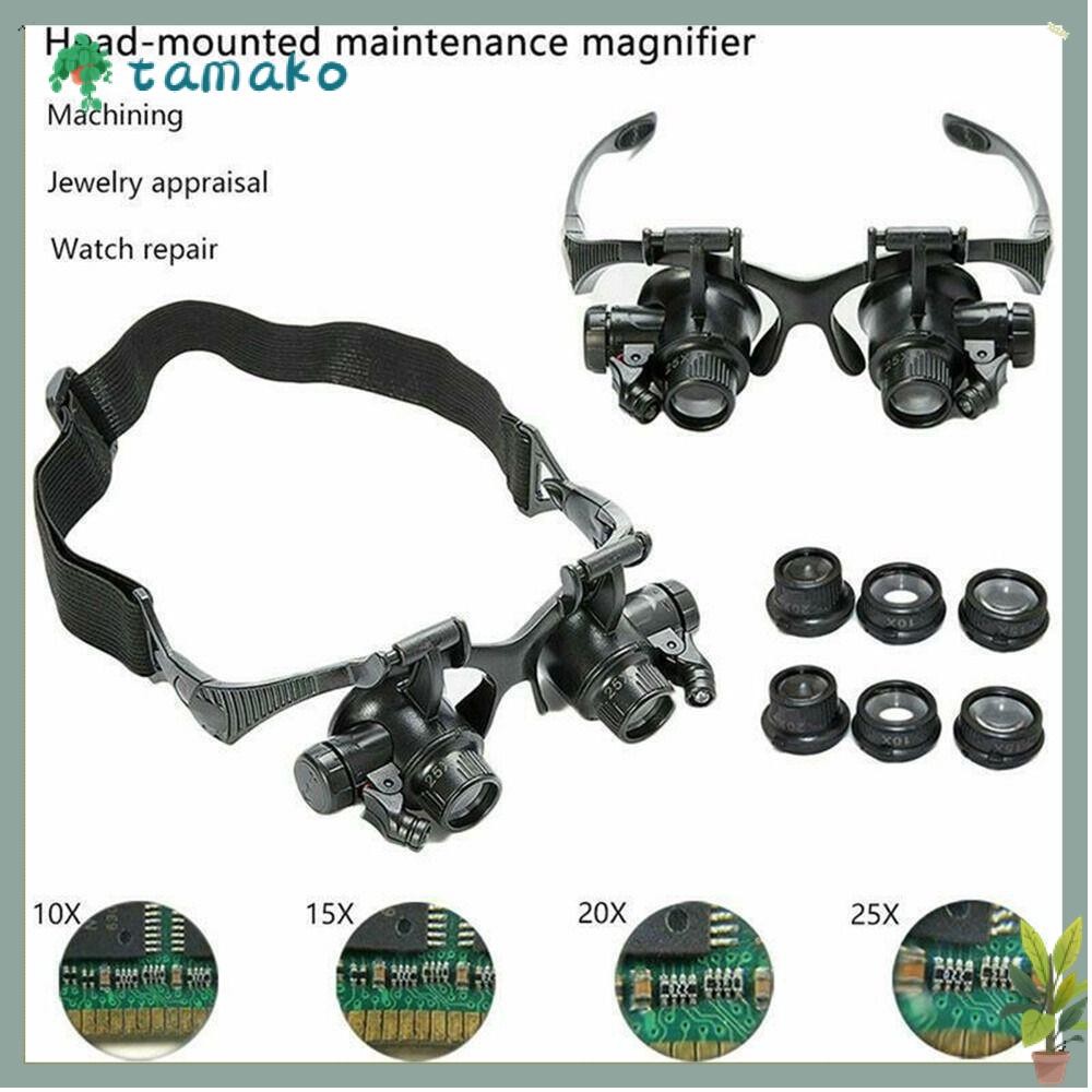 TAMAKO Magnifier Eyeglass Instruments With LED Light Acrylic Lenses ...