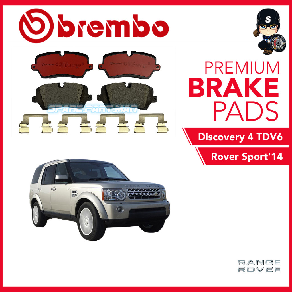 Original BREMBO NAO Rear Brake Pads Range Rover Discovery 4 TDV6, Range ...