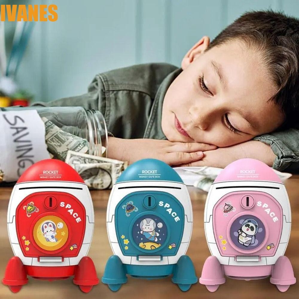 IVANES Rocket Piggy Bank, Password Lock Fingerprint Electronic Bank ...