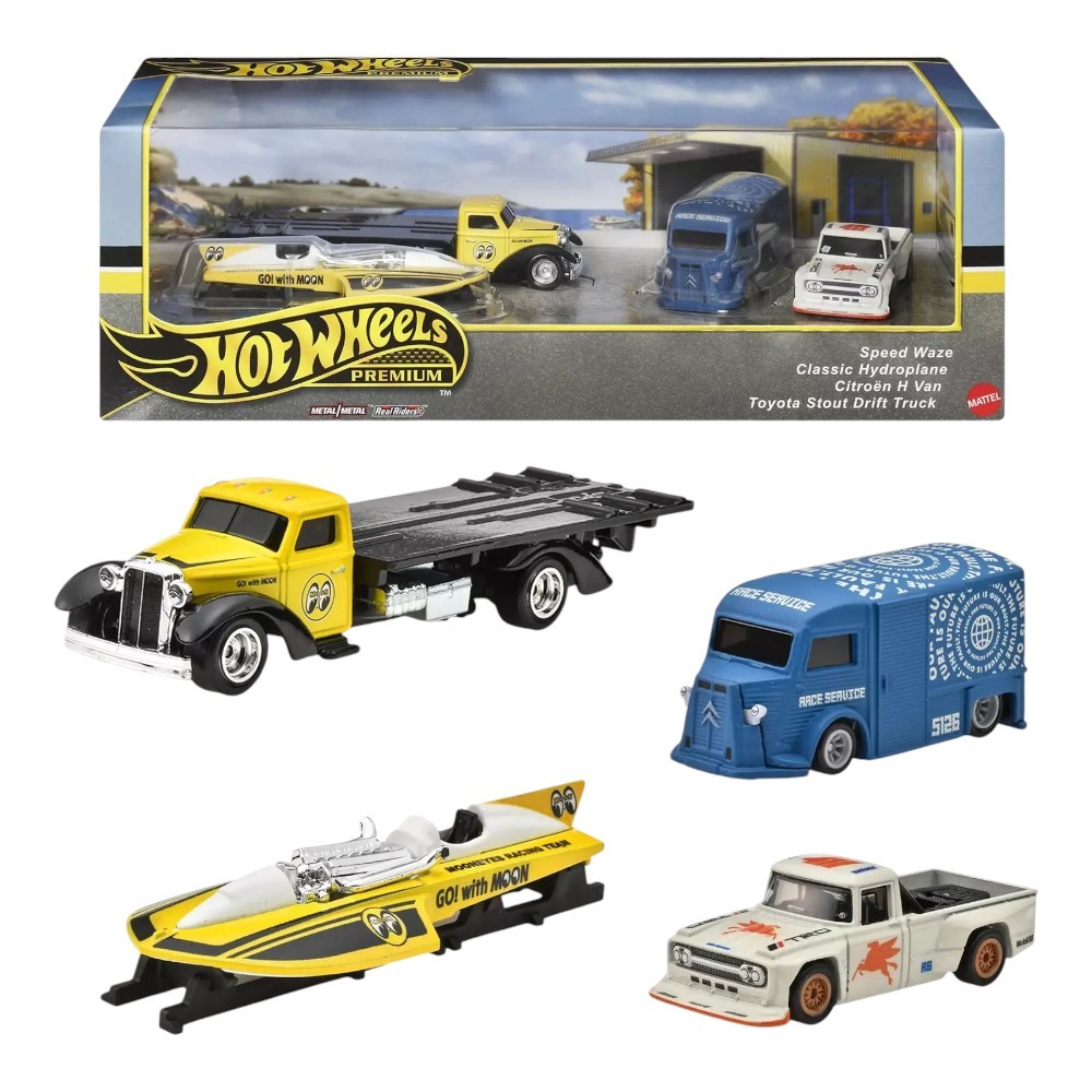 Hrt51 | Hot Wheels Premium Diorama Set Mooneyes Speed Waze Hydroplane ...