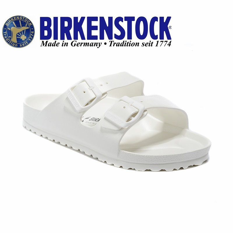 Birkenstock EVA dua butang selipar pantai pasangan putih Arizona 37-43 ...