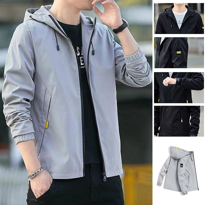 Jaket Lelaki Slim Fit Windproof Jacket Classic Men Jacket Fashionable ...
