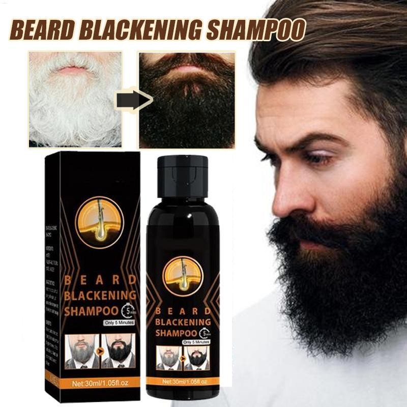Beard Coloring Shampoo White To Black Beard Dye Shampoo Darkening ...