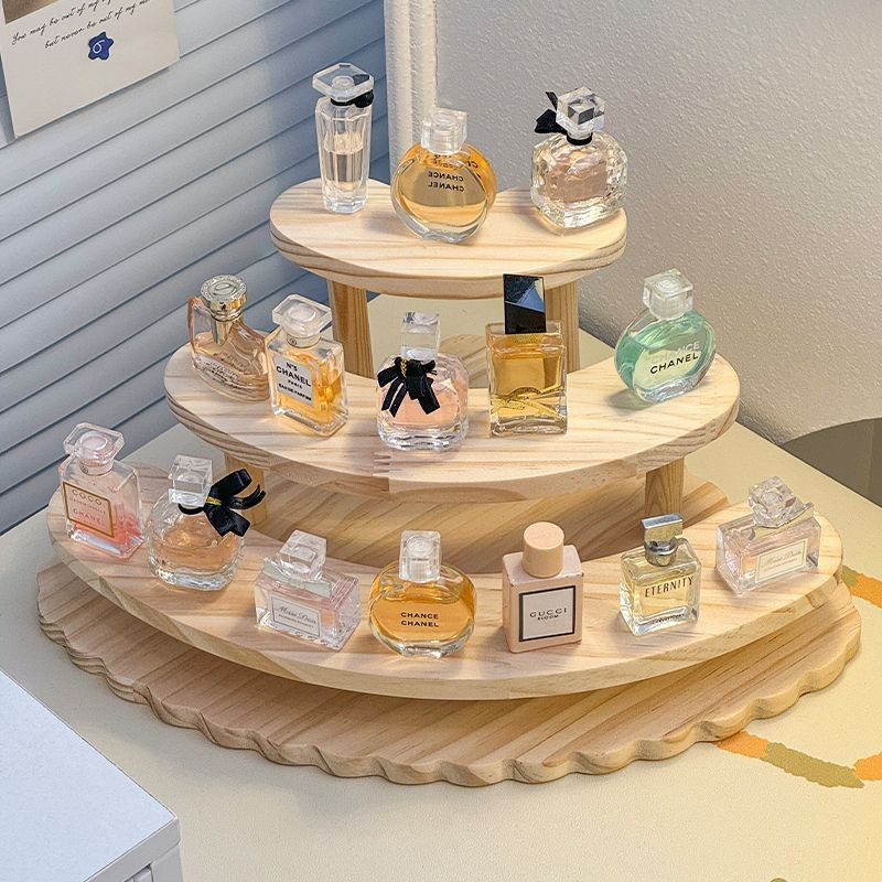 Corner Perfume Rack Wooden Cosmetic Display Rack Entrance Lipstick Skin ...