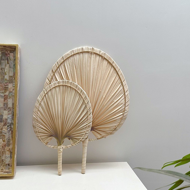 Hand Woven Craft Fan Summer Hand Weaving Fan Handmade Palm Leaf Palm ...