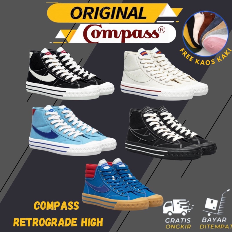 [ORIGINAL] Compass Retrograde High Decon Black White / Cream | Shopee ...
