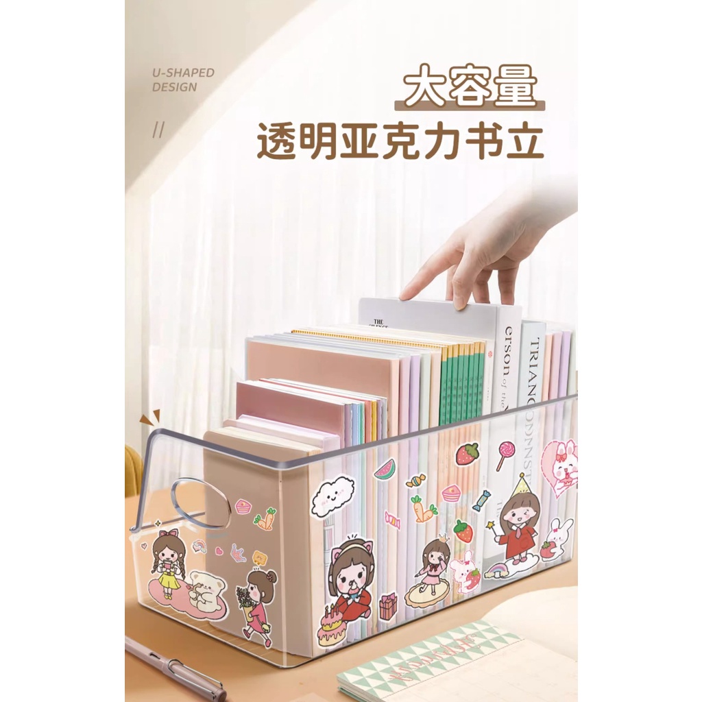 Acrylic Transparent Bookshelf Large-Capacity Thickened Bookstand Shelf ...