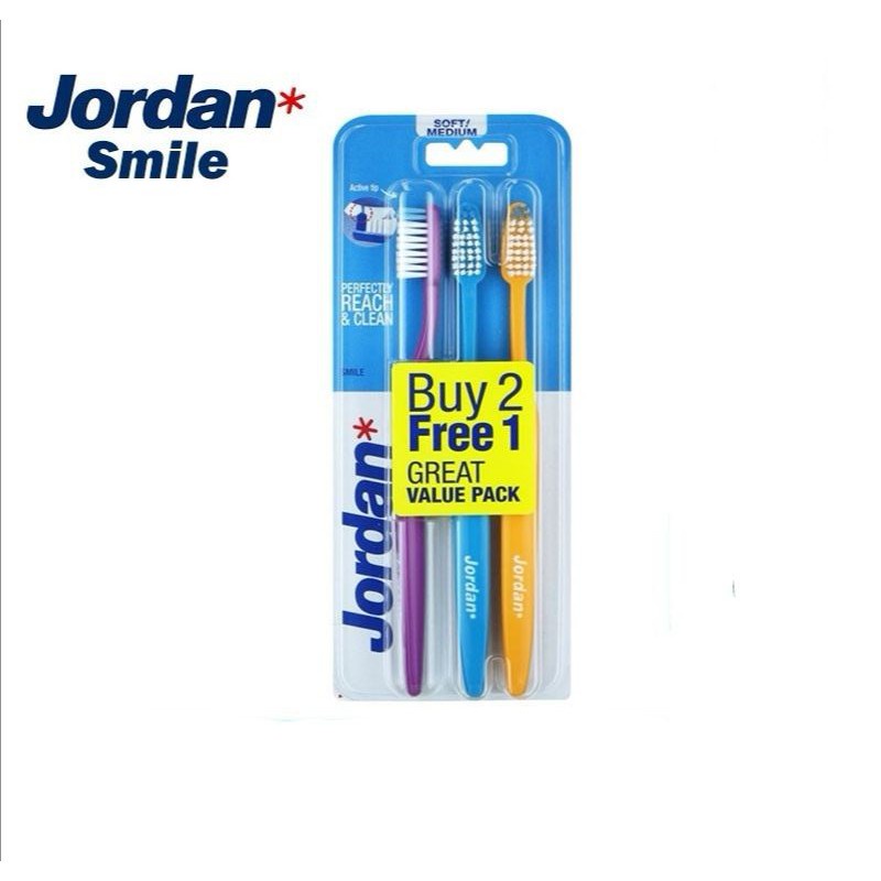 [Buy 2 Free 1] Jordan Adult Toothbrush Smile | Shopee Malaysia