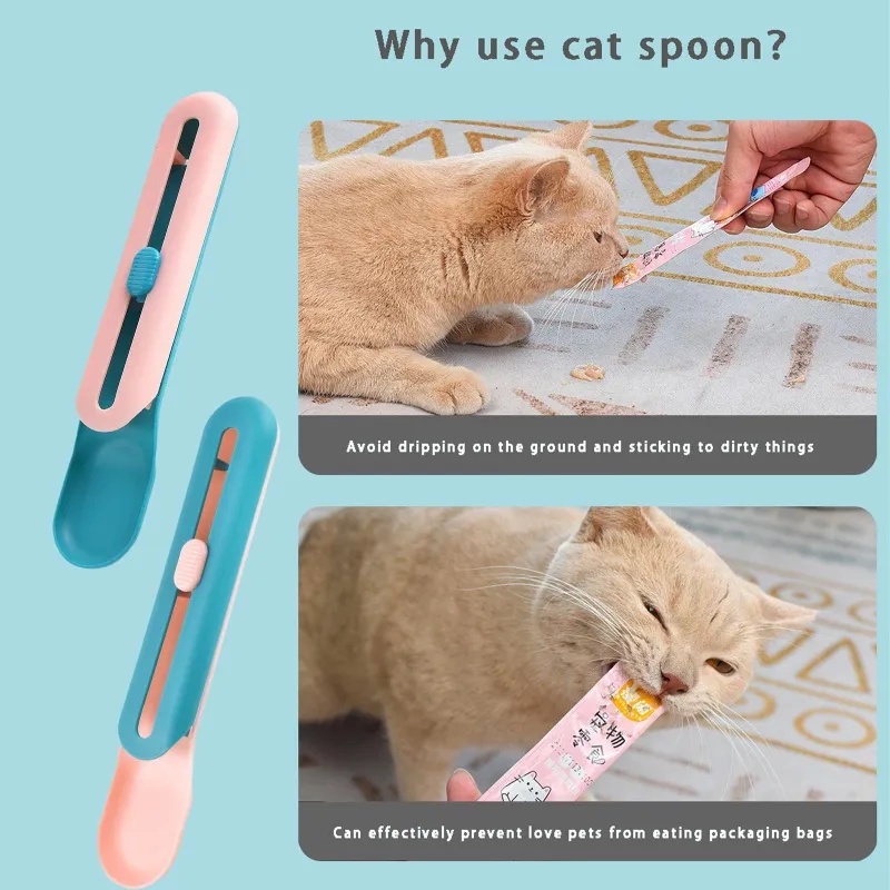 Pet Feeder Spoon Cat Strip Squeeze Spoons Multifunctional Cat Feeding ...