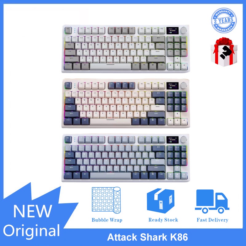Attack Shark K86 three mode Bluetooth wireless game Mechanical Keyboard | Shopee Malaysia