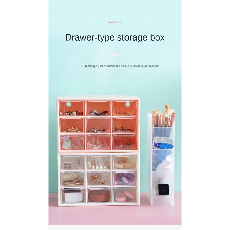 Multipurpose 9 Compartments Storage Box Transparent Organizer ...