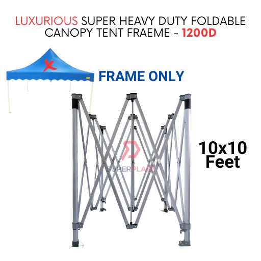 Frame Only 10x10 Feet Luxurious Super Heavy Duty Foldable Canopy Tent ...